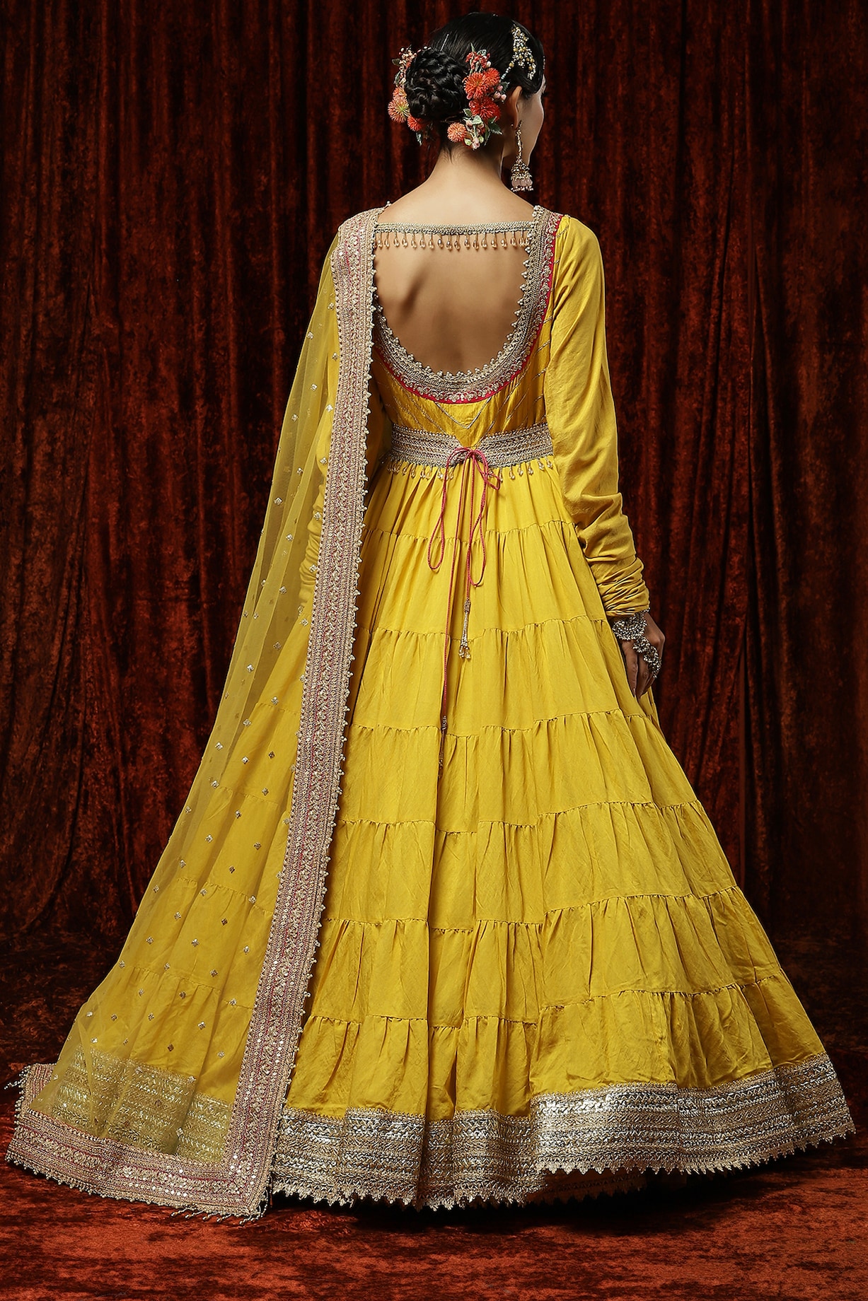 Lemon Yellow Embroidered Anarkali Set by Shikhar Sharma at Pernia's Pop ...
