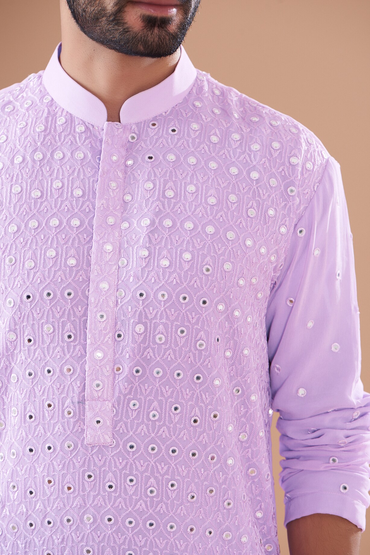 Buy SVEN SUITS Lilac Georgette Embroidered Kurta Set at Pernia ...