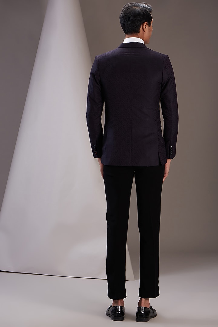 Purple Jacquard Tuxedo Set by SVEN SUITS at Pernia's Pop Up Shop 2025