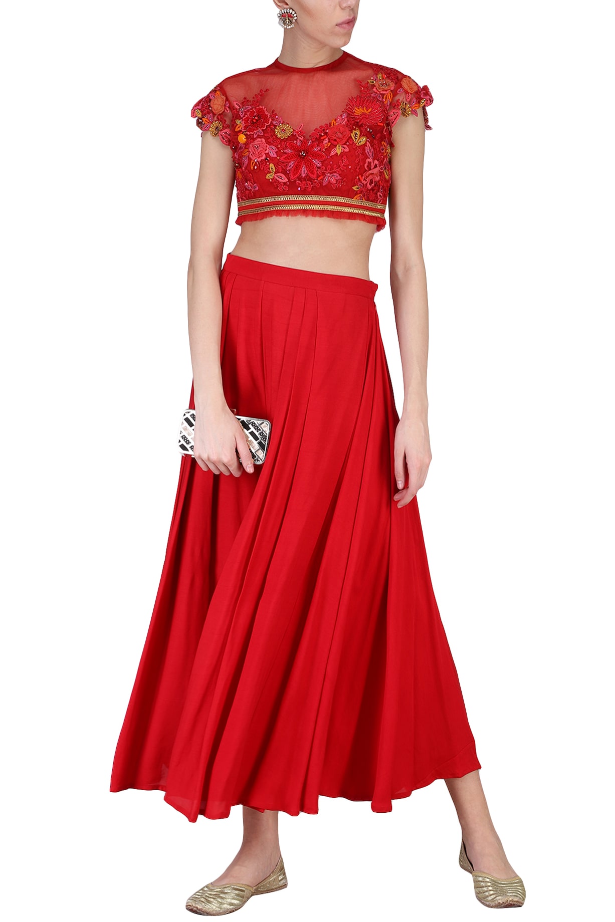 Red embroidered blouse with pants available only at Pernia's Pop Up ...