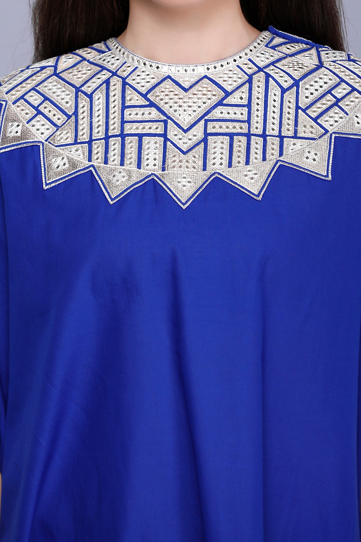 Royal Blue Embroidered Oversized Circular Cape by Gulabo By Abu Sandeep ...