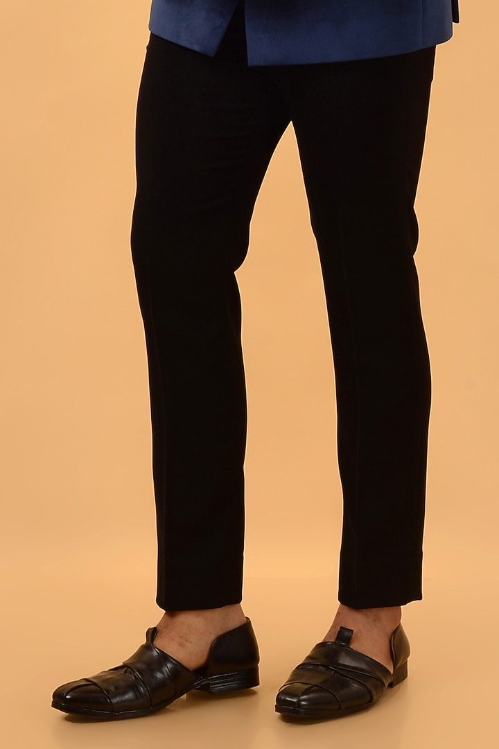 Blue Velvet Hand Embroidered Jodhpuri Set by STEEL at Pernia's Pop Up ...