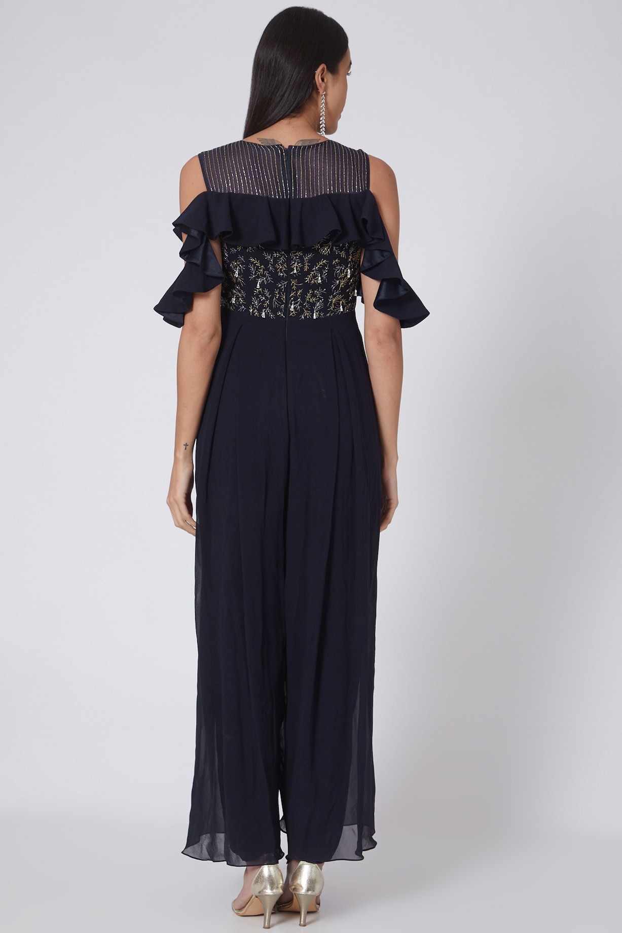 Midnight Blue Embellished Jumpsuit by Seema Thukral at Pernia's Pop Up ...