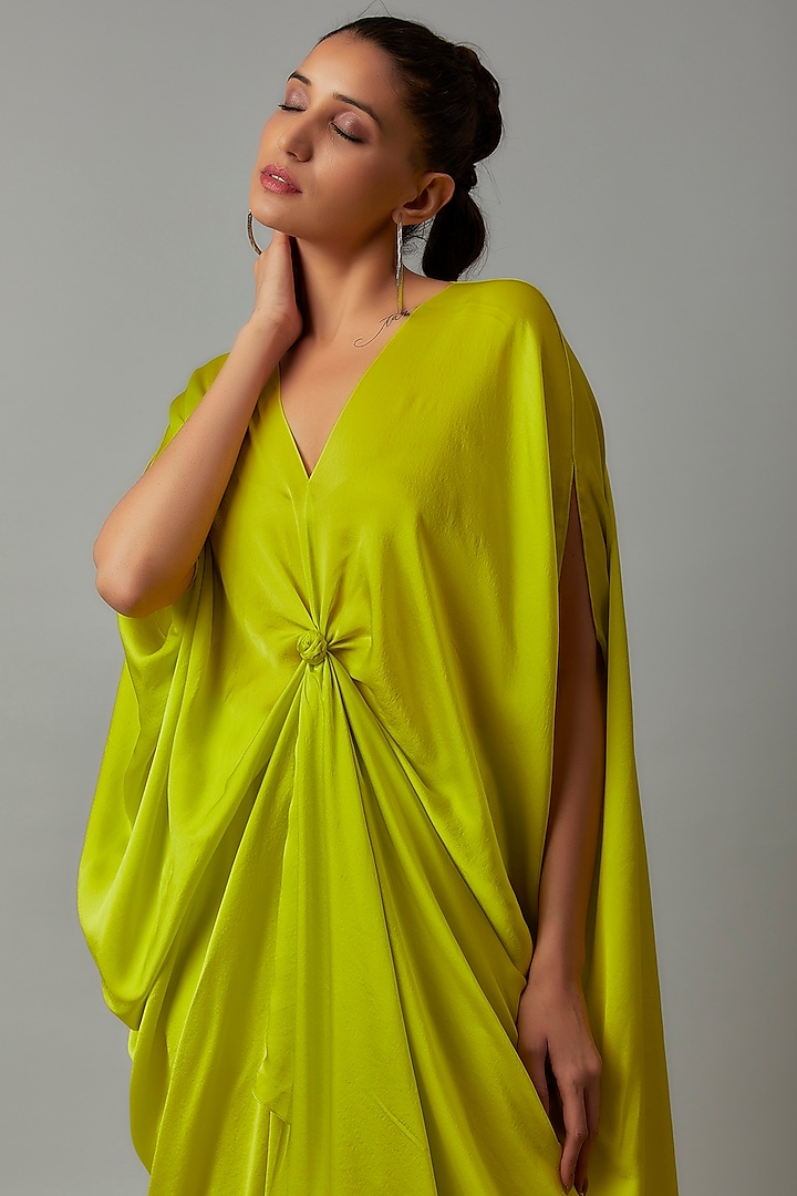 Lime Green Silk Tunic Set by STEPHANY at Pernia's Pop Up Shop 2024