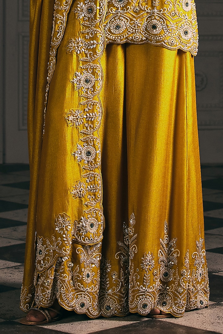 Mustard Silk Blend Embroidered Kurta Set by Studio22 by Pulkita Arora ...