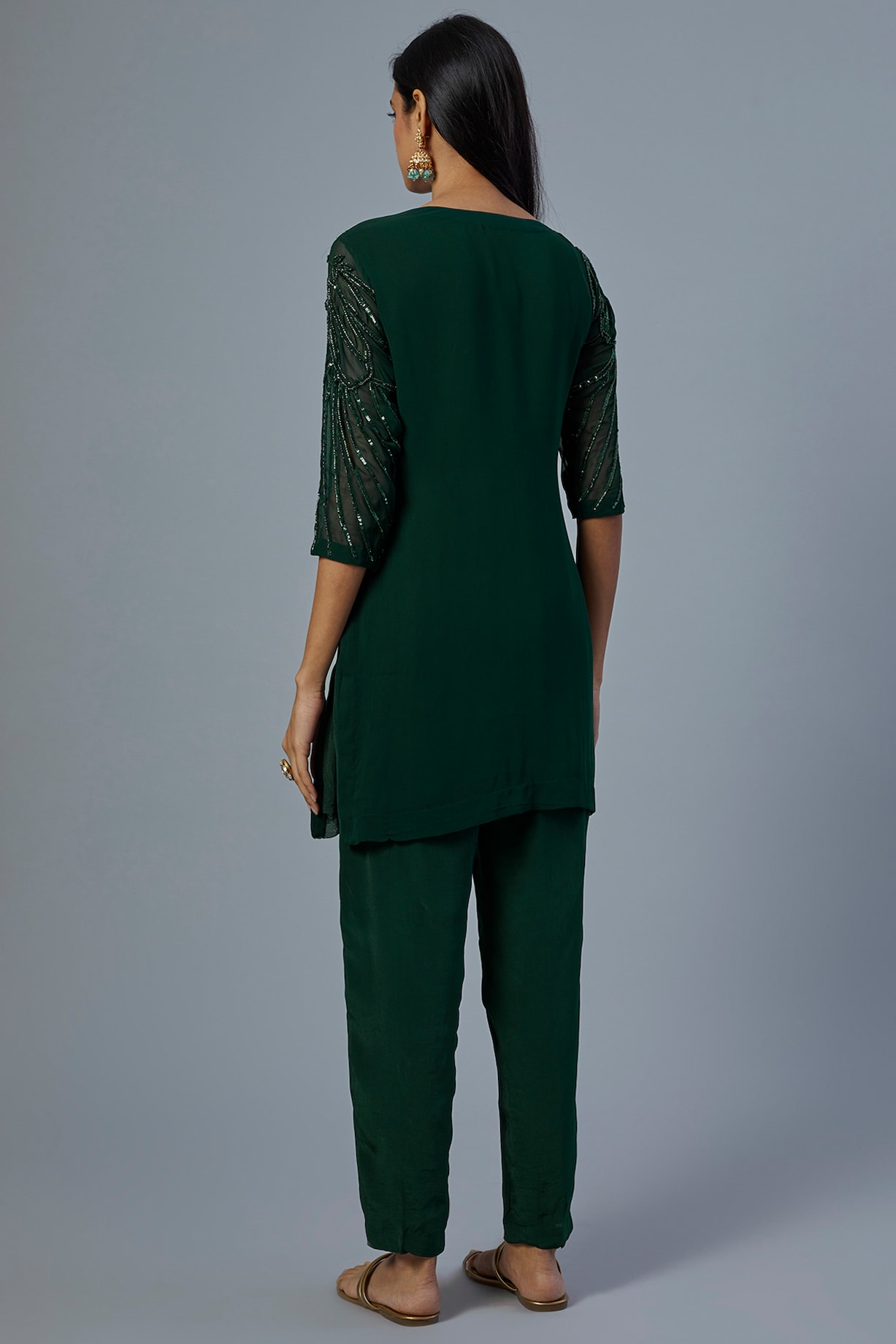 Emerald Green Embroidered Co-Ord Set by Studio A at Pernia's Pop Up ...