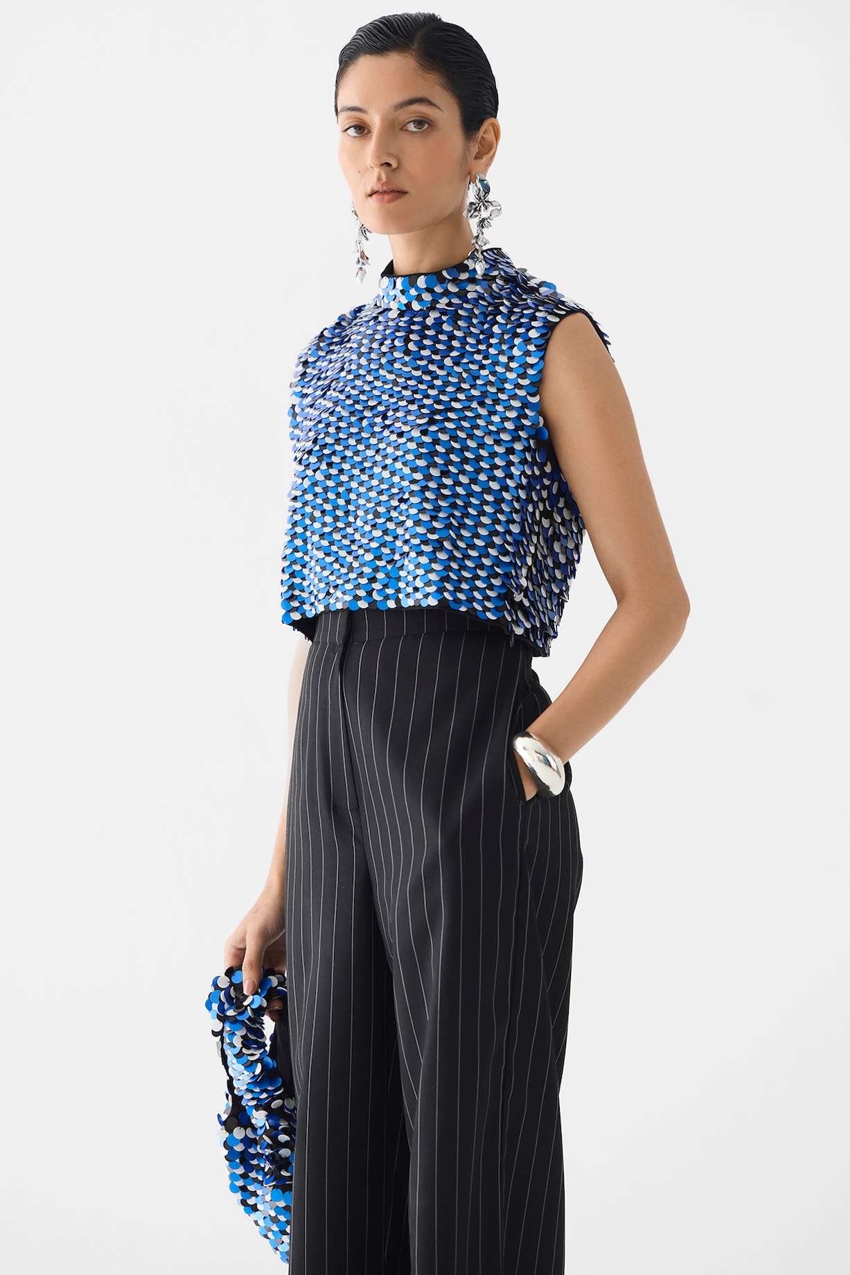 Multi-Colored Organza Sequin Embroidered Top by Studio Rigu at Pernia's ...