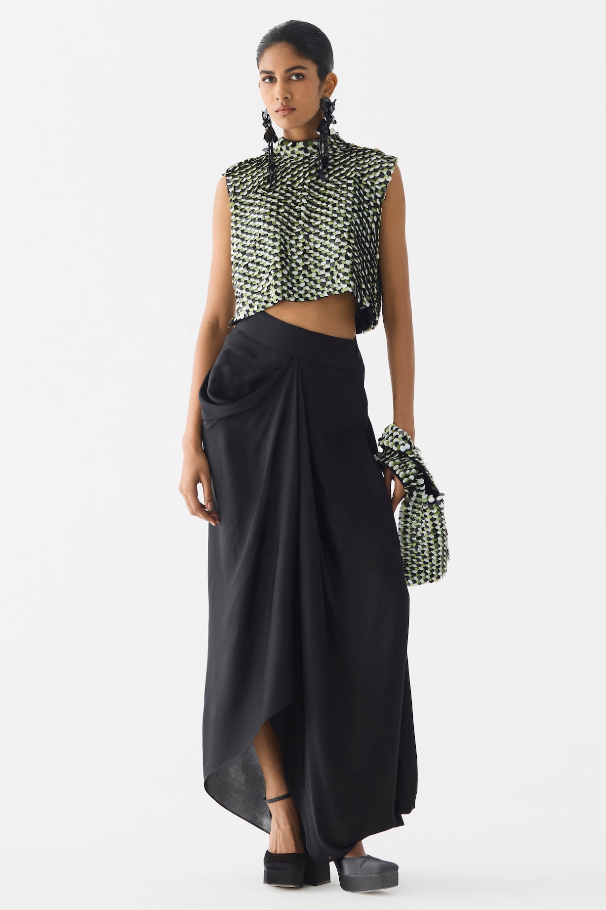 Black Organza Skirt Set by Studio Rigu at Pernia's Pop Up Shop 2026