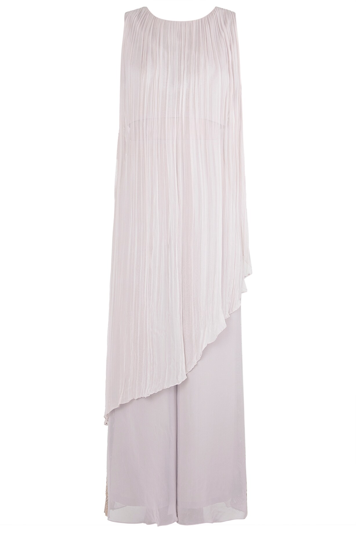Light grey tunic with embellished palazzo pants available only at ...