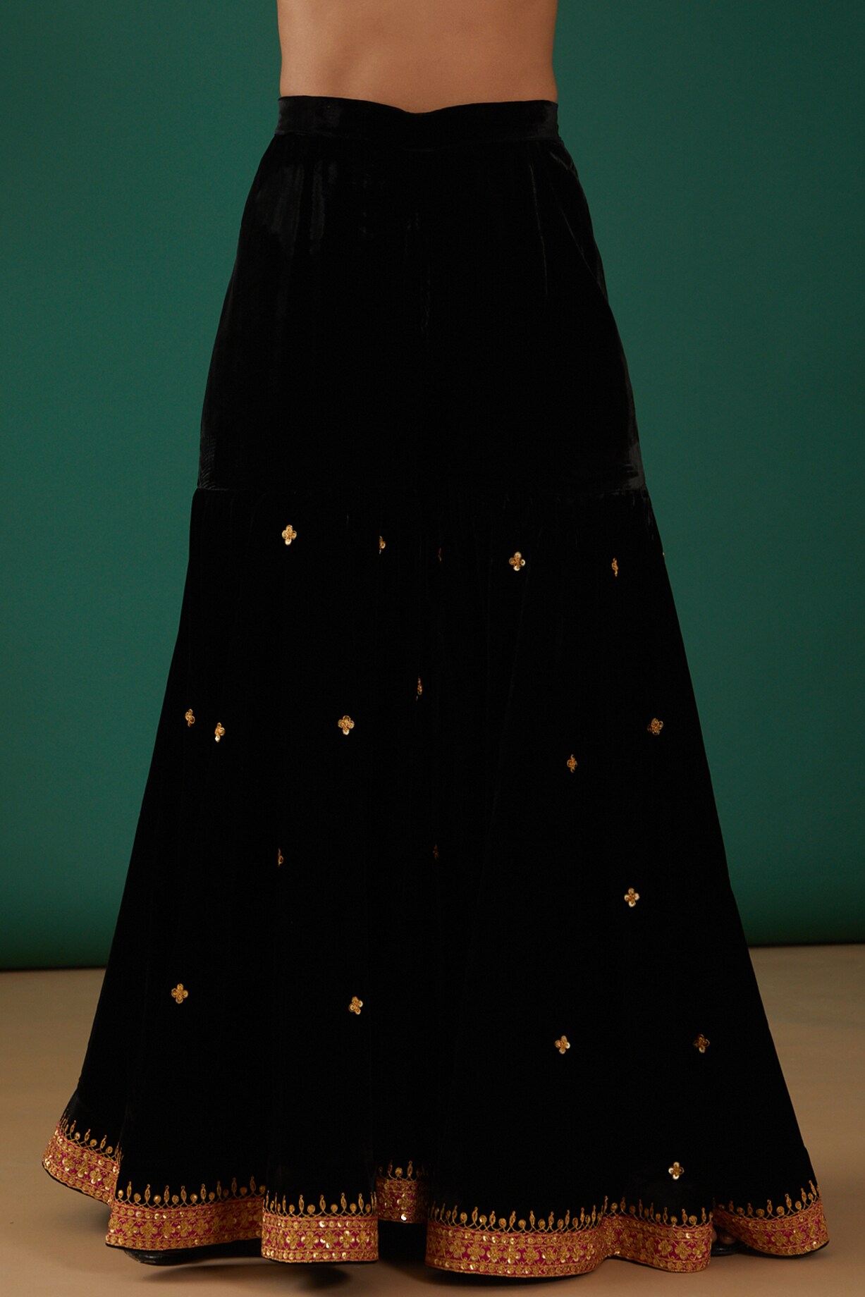 Black Pure Velvet Sharara Set Design by SURBHI SHAH at Pernia's Pop Up ...