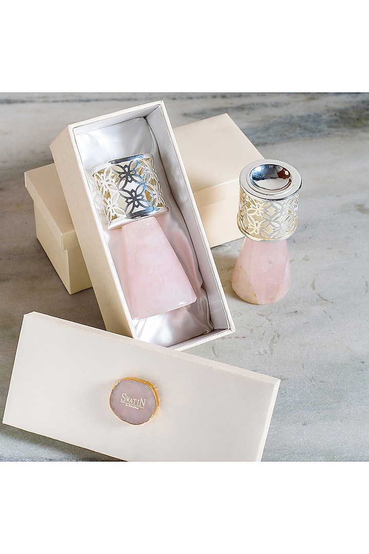 Silver Natural Stone & Brass Candle Stand by SwatiN at Pernia's Pop Up ...