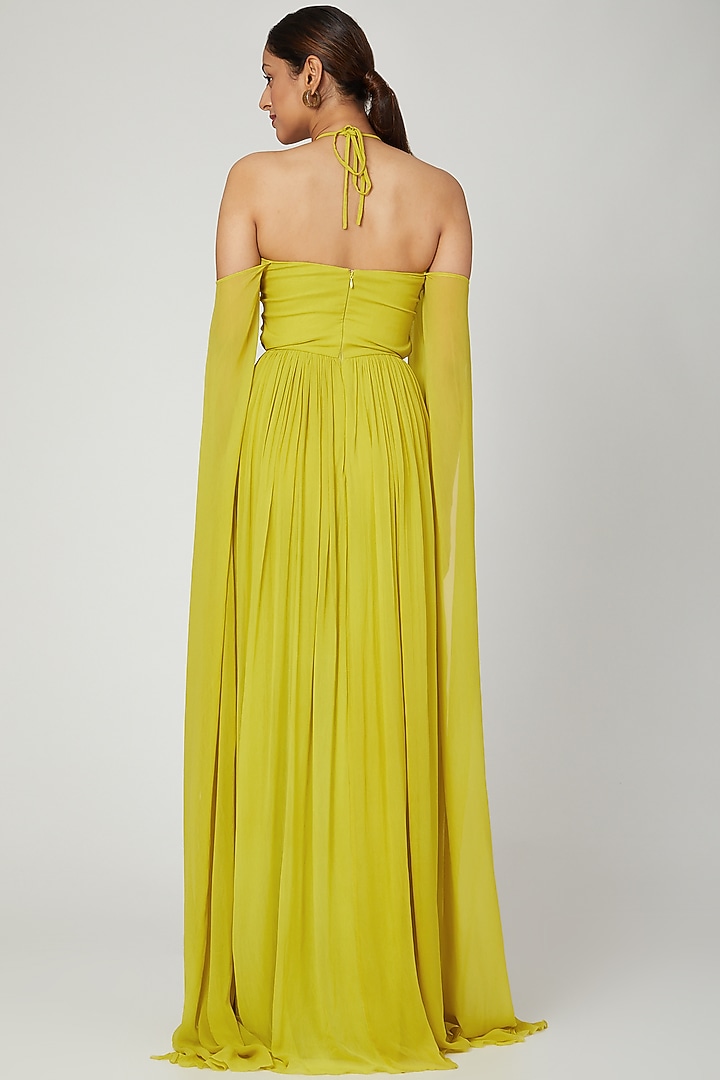 Lime Green Gown With Tie-Up Design by Swatee Singh at Pernia's Pop Up ...