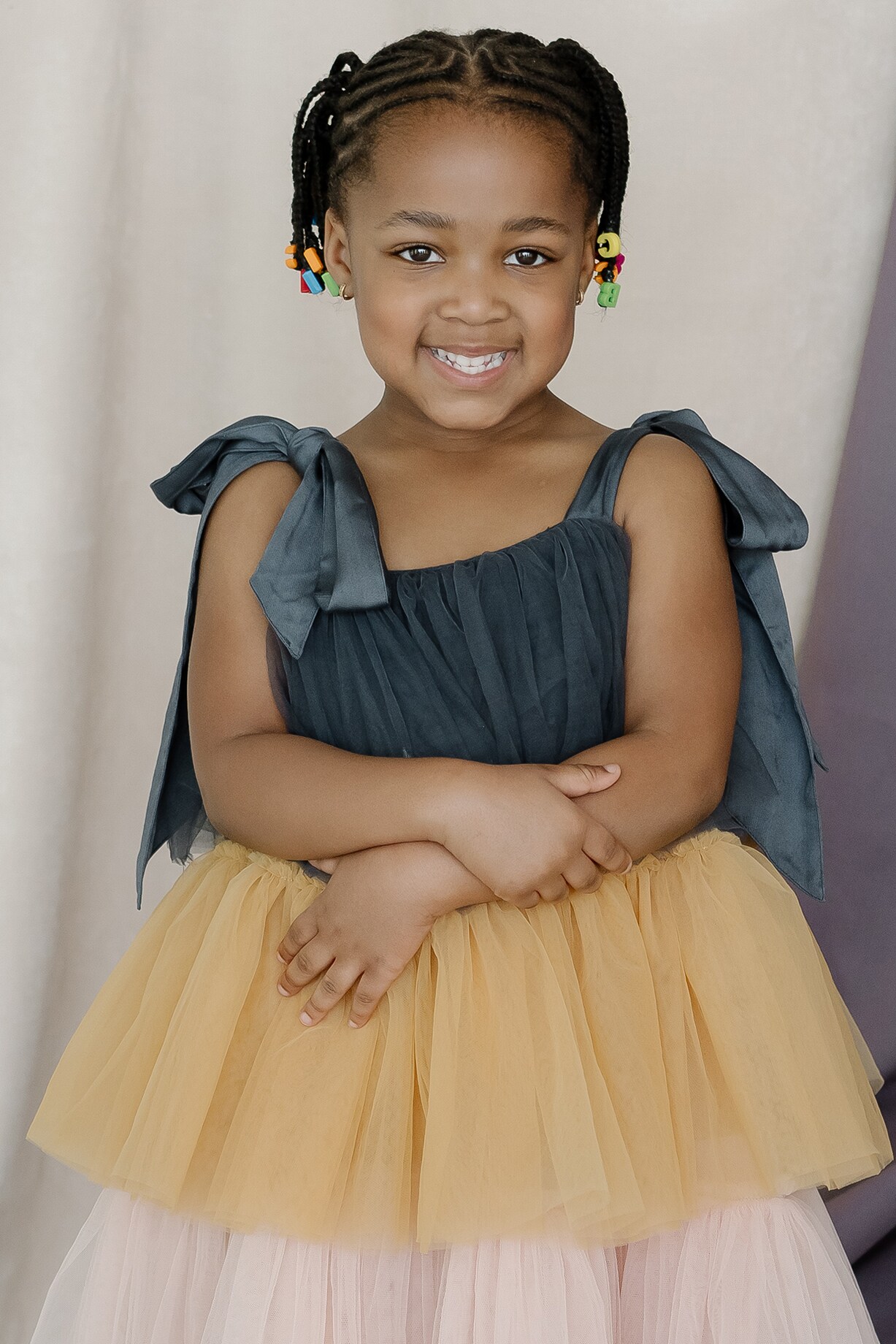 Multi-Colored Tulle & Net Tiered Dress For Girls by Swati Golyan at ...