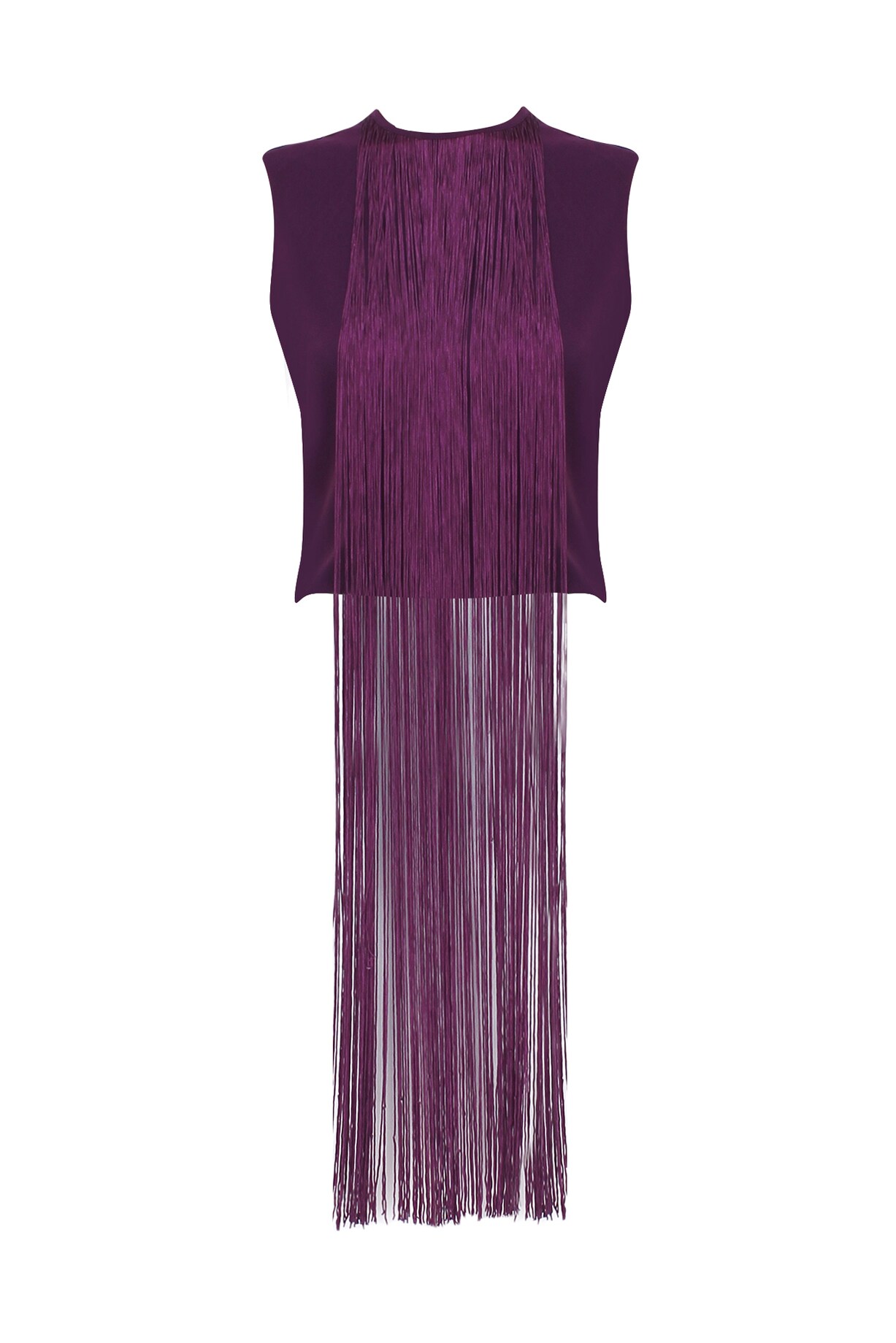 Purple fringe crop top available only at Pernia's Pop Up Shop. 2025