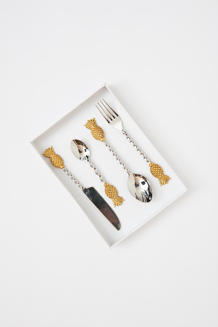 Gold & Silver Stainless Steel Cutlery Set by Table Manners at Pernia's ...