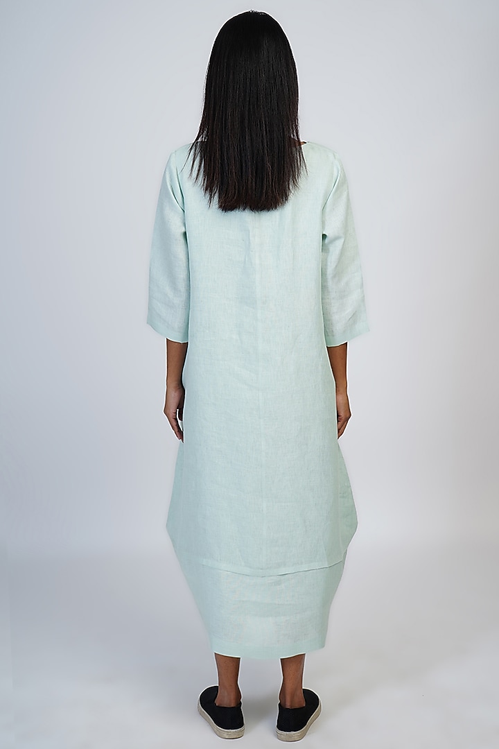 Pale Aqua Embroidered Cocoon Dress by Taika By Poonam Bhagat at Pernia ...
