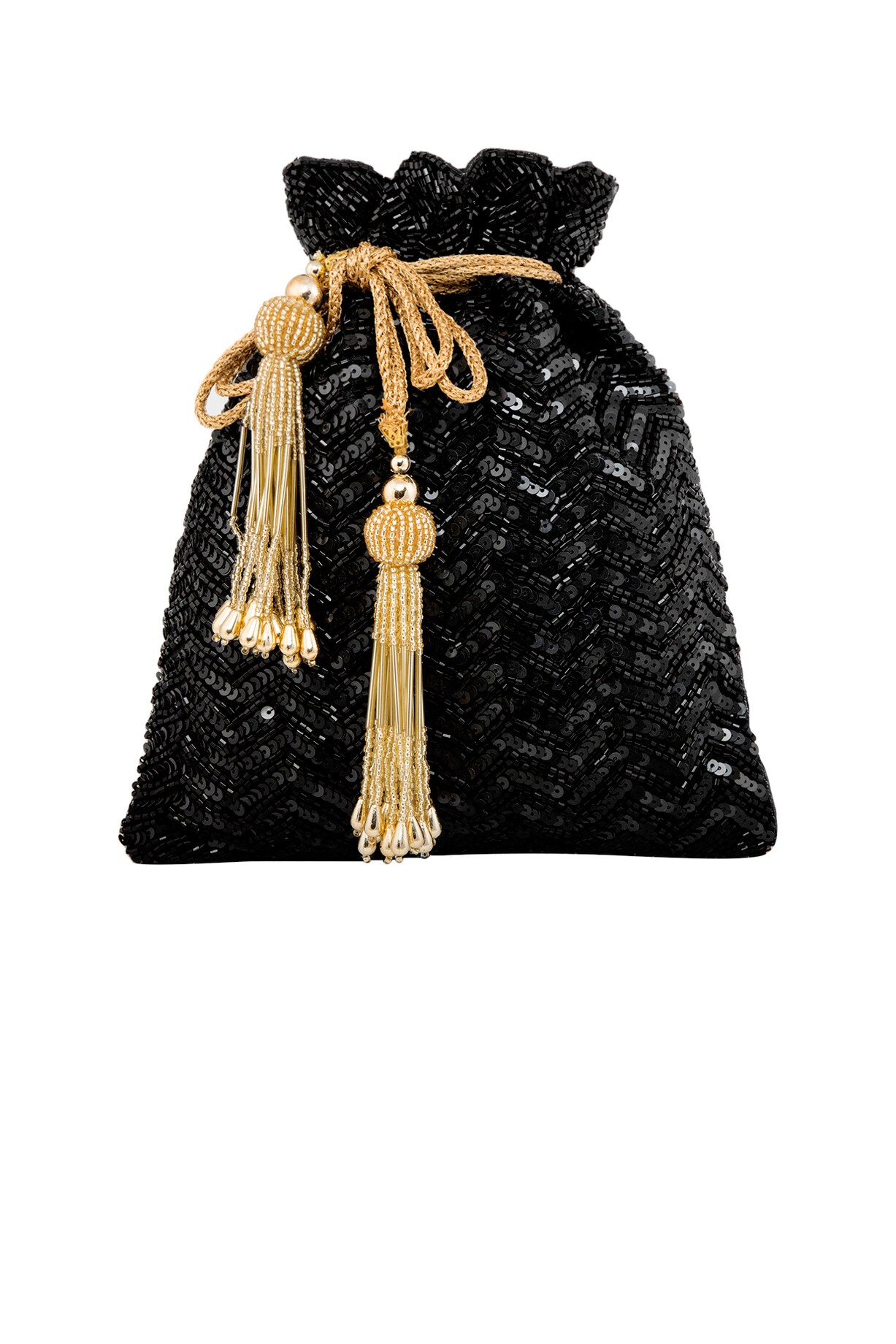 Black Thread Embroidered Potli by Tarini Nirula at Pernia's Pop Up Shop ...