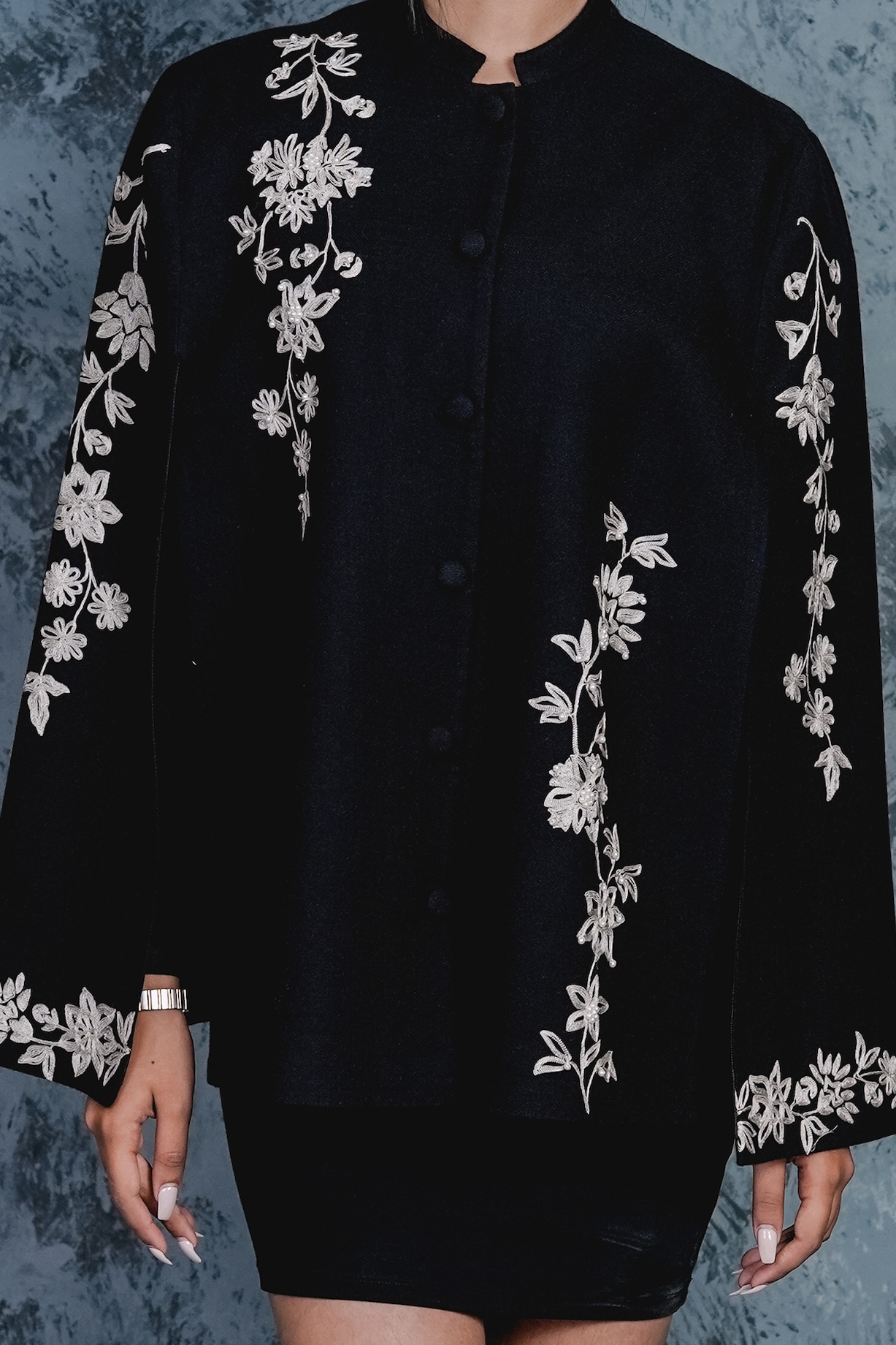 Black Embroidered Cape by Taroob at Pernia's Pop Up Shop 2026