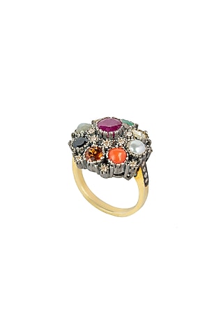 Two-Tone Finish Multi-Stone Ring In Sterling Silver by The Alchemy ...