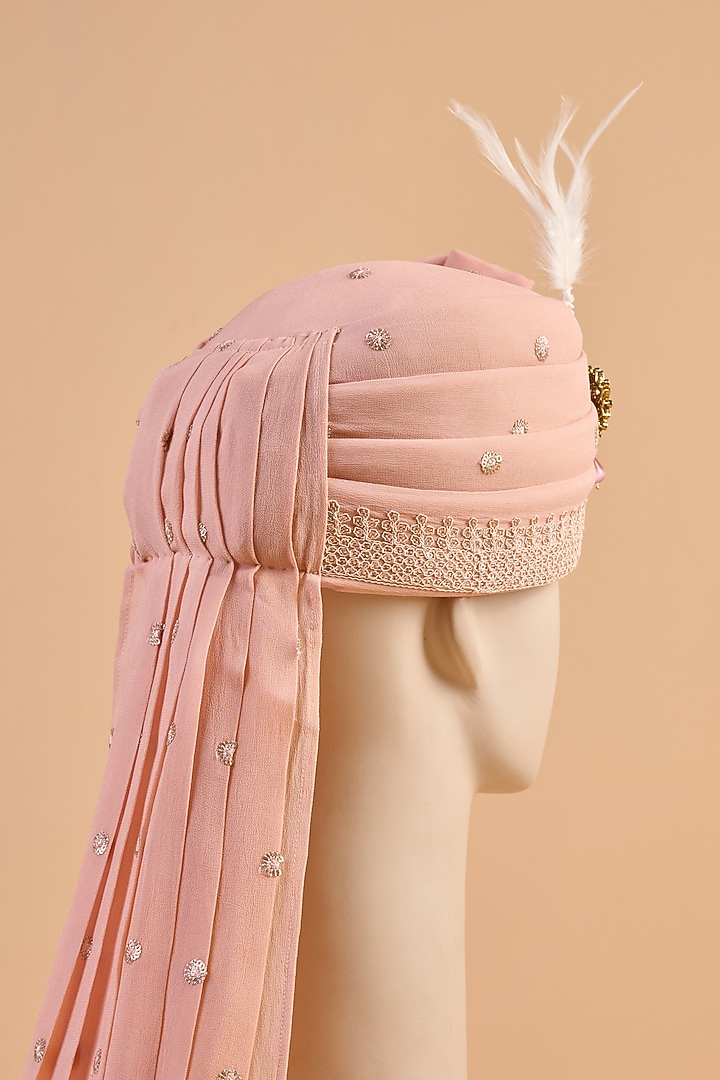 Pink Georgette Embroidered Safa by TASVA at Pernia's Pop Up Shop 2025