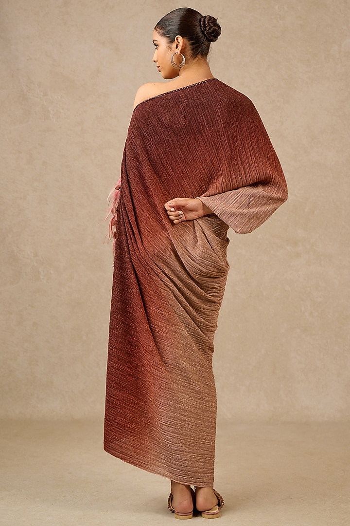 Brown Ombre Crinkle Kaftan Design by Tarun Tahiliani at Pernia's Pop Up ...