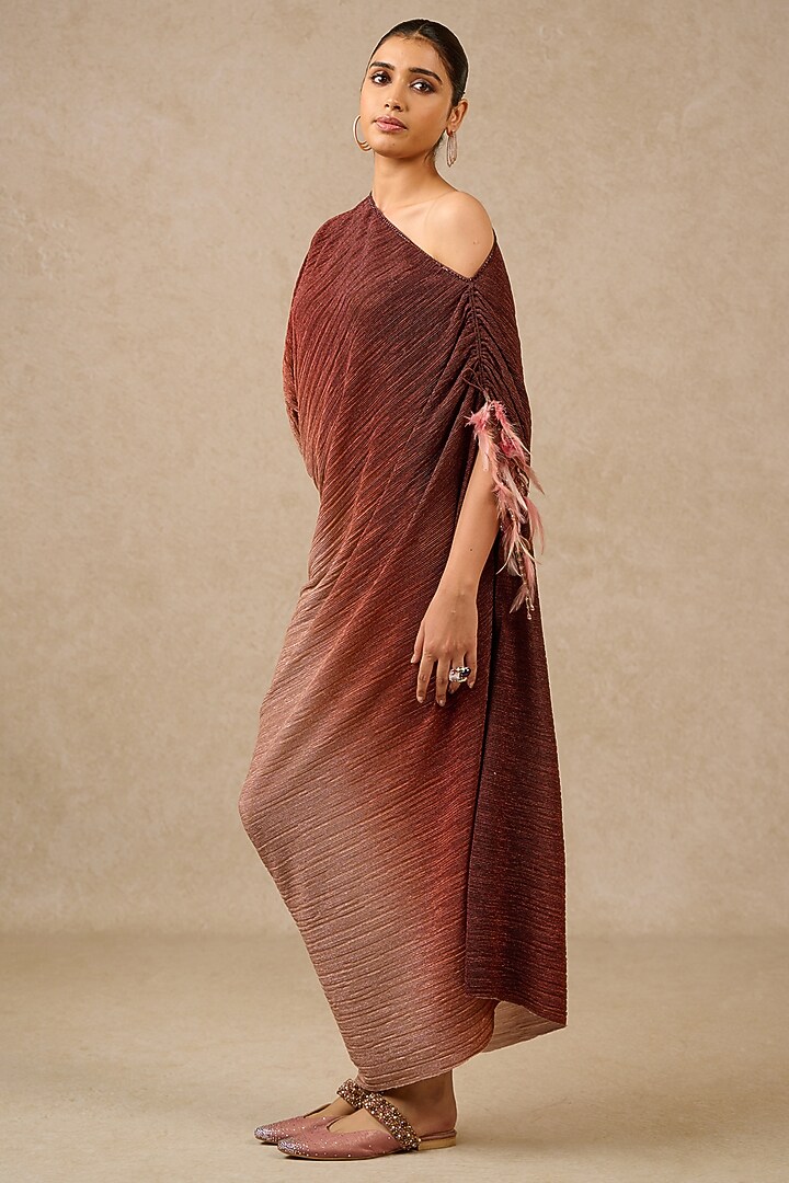 Brown Ombre Crinkle Kaftan Design by Tarun Tahiliani at Pernia's Pop Up ...