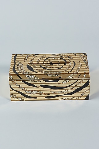 Black & Gold Rosette Sequins Tissue Box by The Bling Edit at Pernia's ...