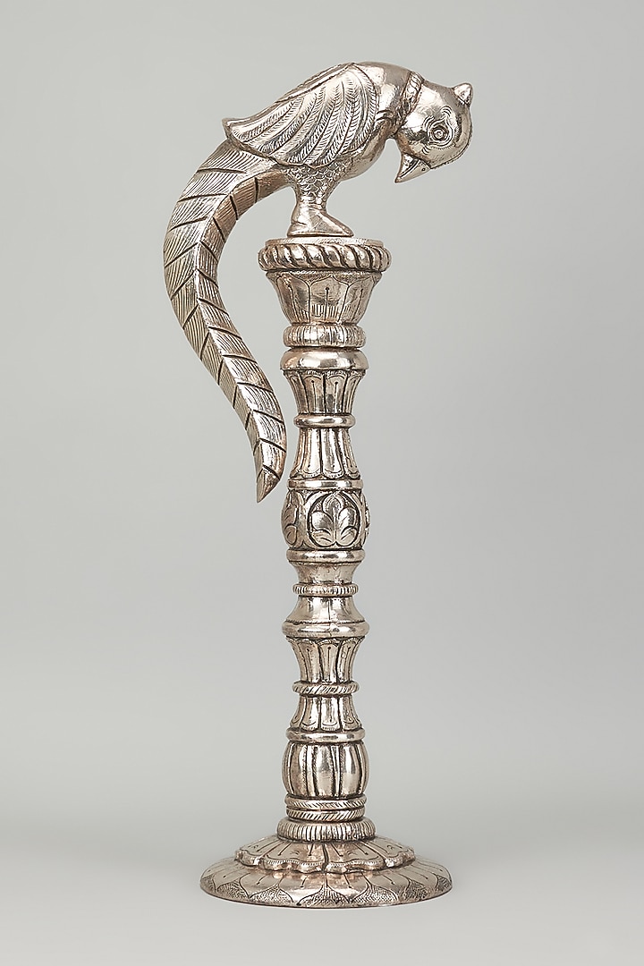 Pure Silver Cladded Parrot On Stand Showpiece by Creative Grains ...