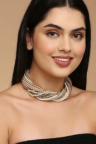 Gold Finish Shell Pearl Necklace by Tad Accessories at Pernia's Pop Up ...