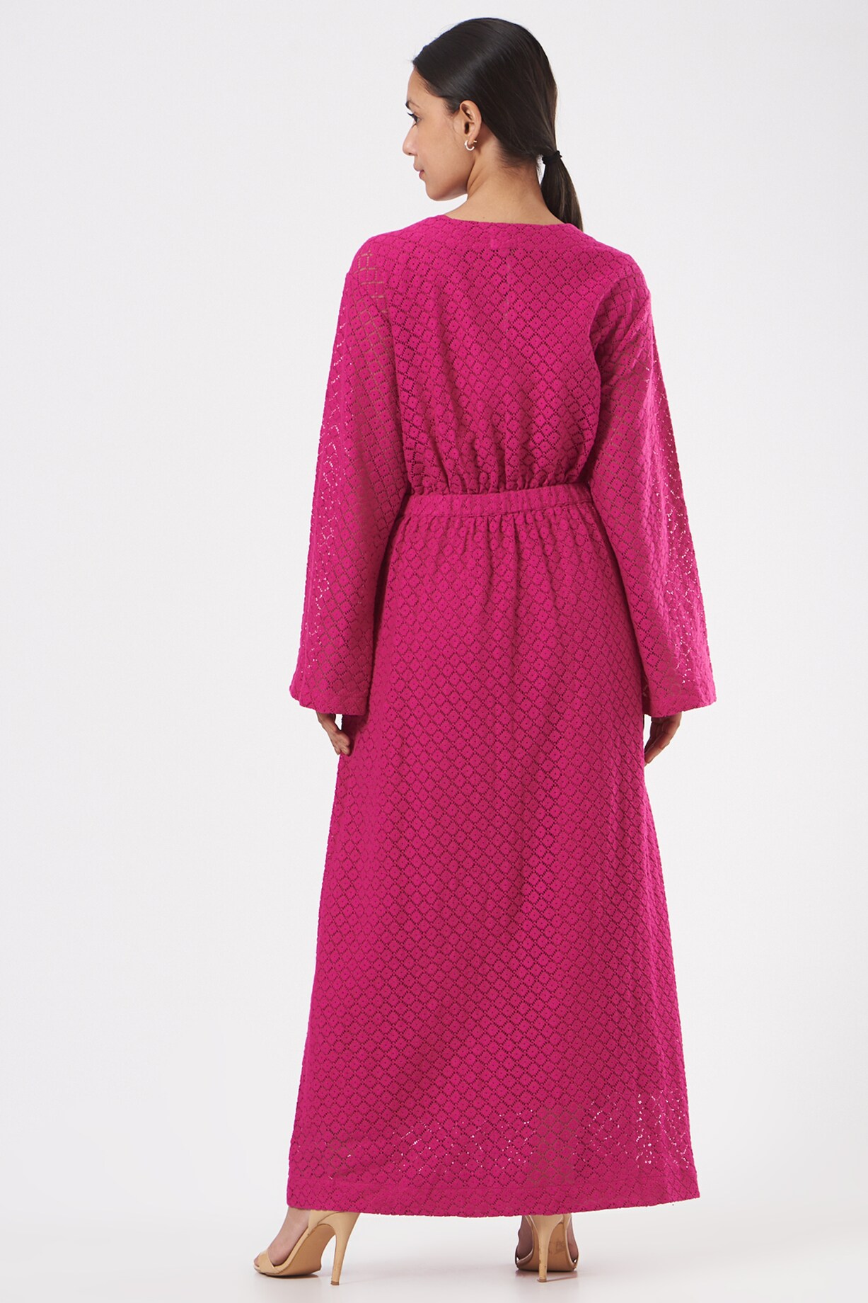 Fuchsia Lace Wrap Dress With Slip by Three at Pernia's Pop Up Shop 2026
