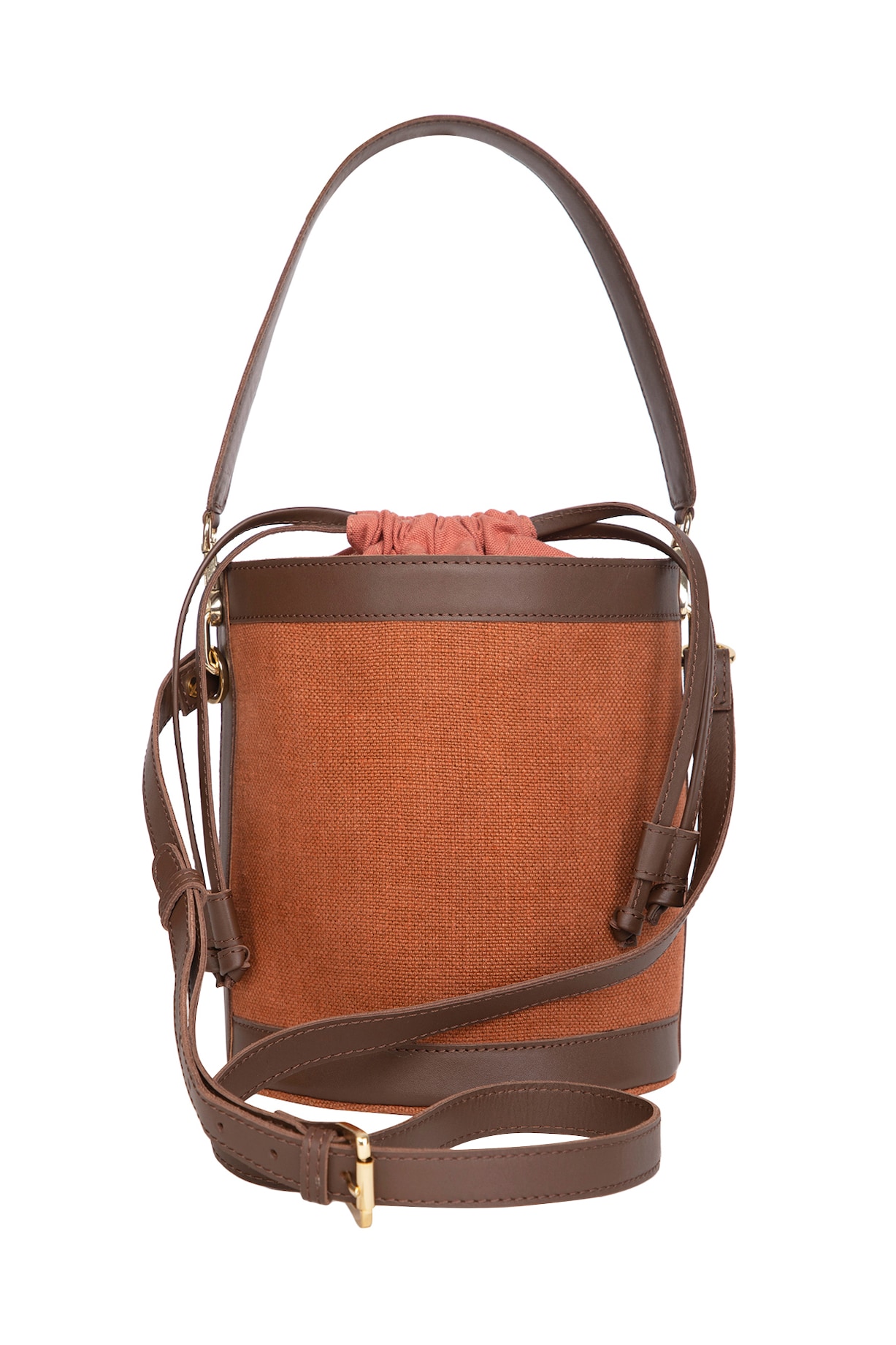 Rust Bucket Bag With Drawstring closure by The House of Ganges at ...