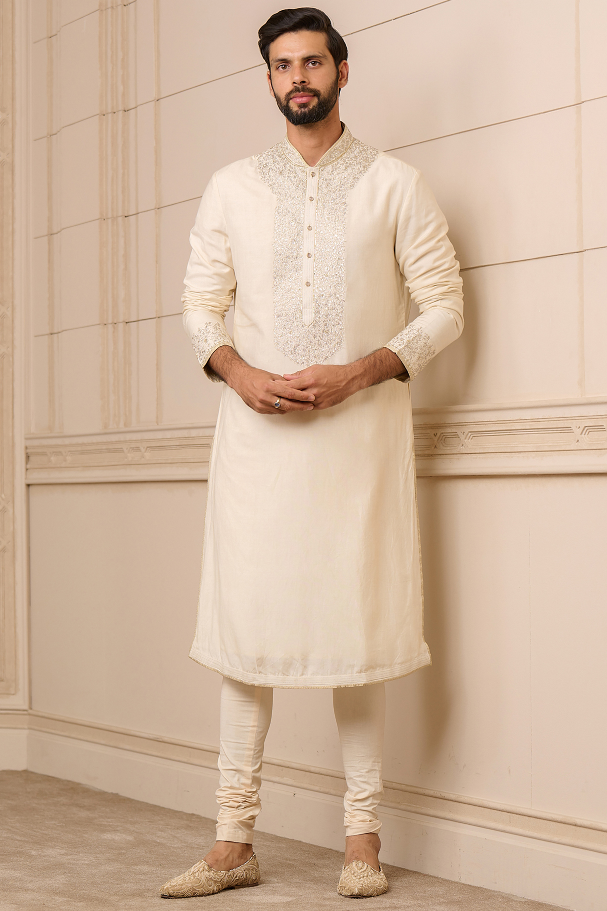 Buy Tarun Tahiliani Men Ivory Spun Silk Embroidered Kurta Set at Pernia ... Buy Tarun Tahiliani Men Ivory Spun Silk Embroidered Kurta Set at Pernia ...