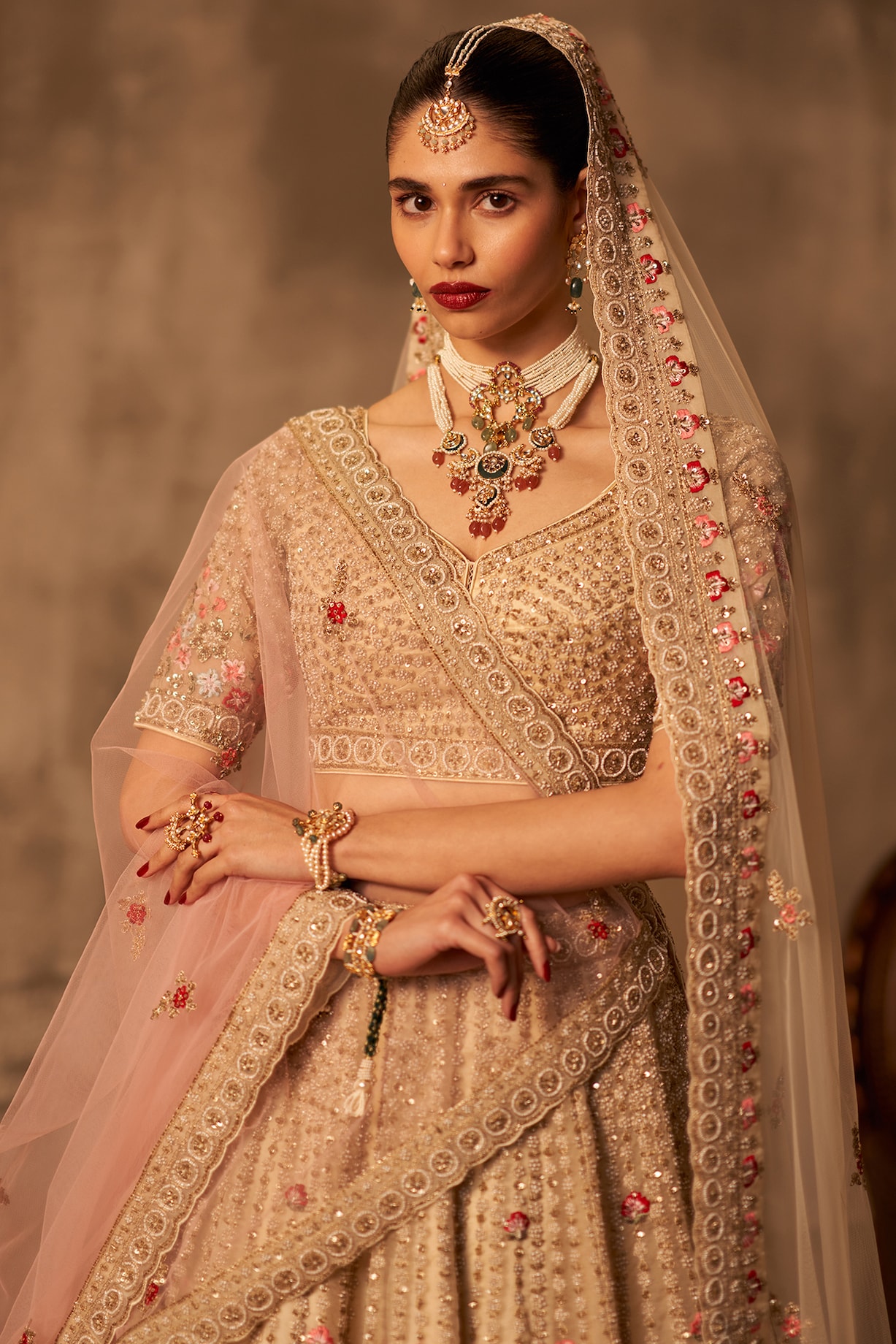 Ivory Organza Embroidered Bridal Lehenga Set by Angad Singh at Pernia's ...