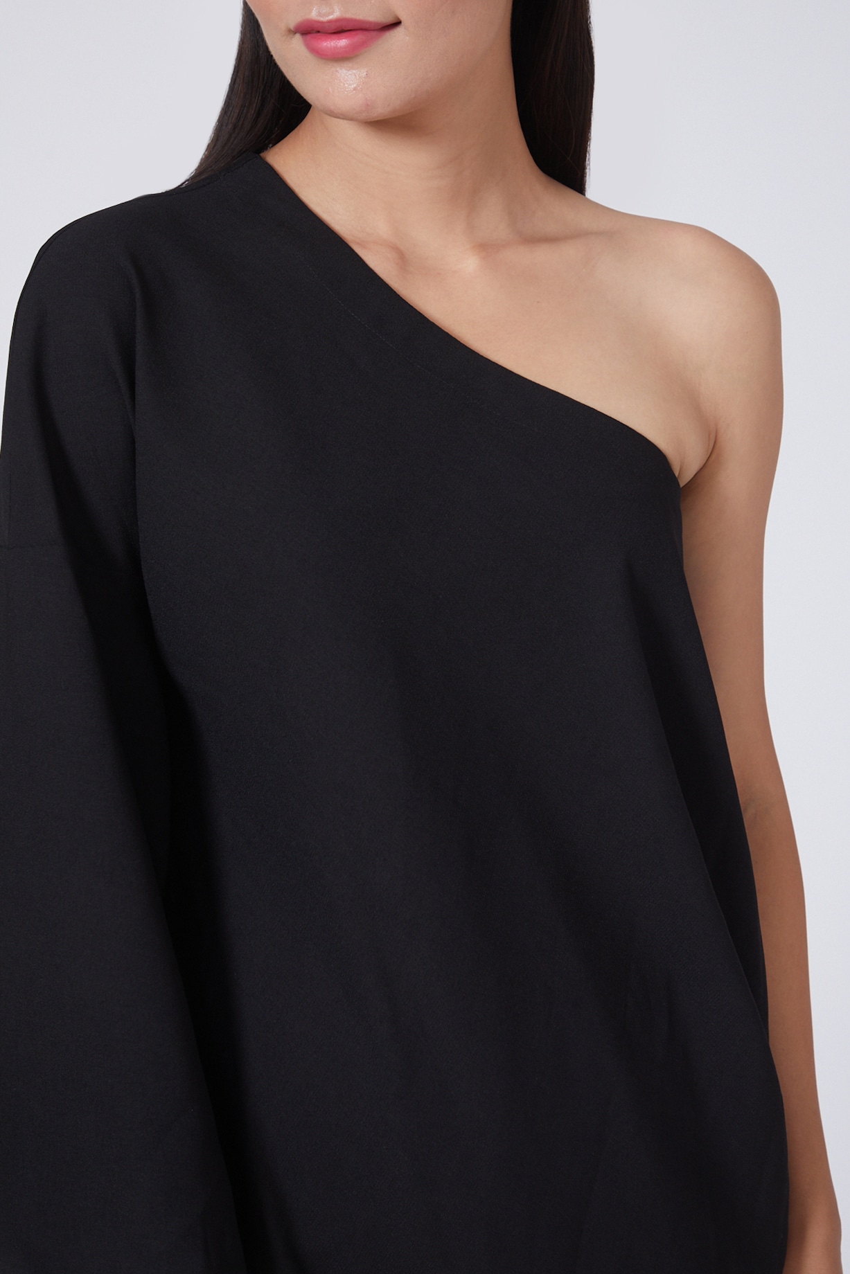 Black One Shoulder Dress Design by Three Piece Company at Pernia's Pop ...