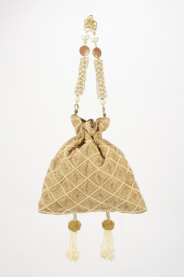 Gold Embroidered Potli Design by The Pink Potli at Pernia's Pop Up Shop ...