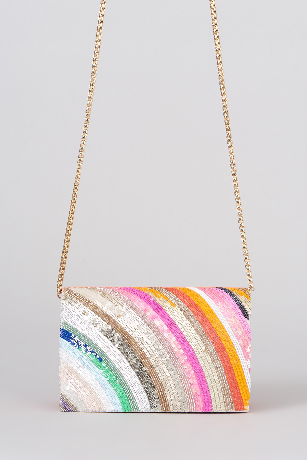 Multi-Colored Hand Embroidered Clutch by The Purple Sack at Pernia's ...