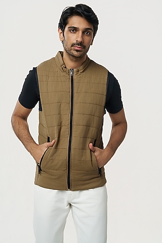Sand-Colored Organic Khadi Cotton Gilet by TERRA LUNA at Pernia's Pop ...