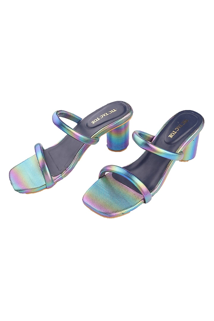 Multi-Colored Embroidered Block Heels Design by Tic Tac Toe at Pernia's ...