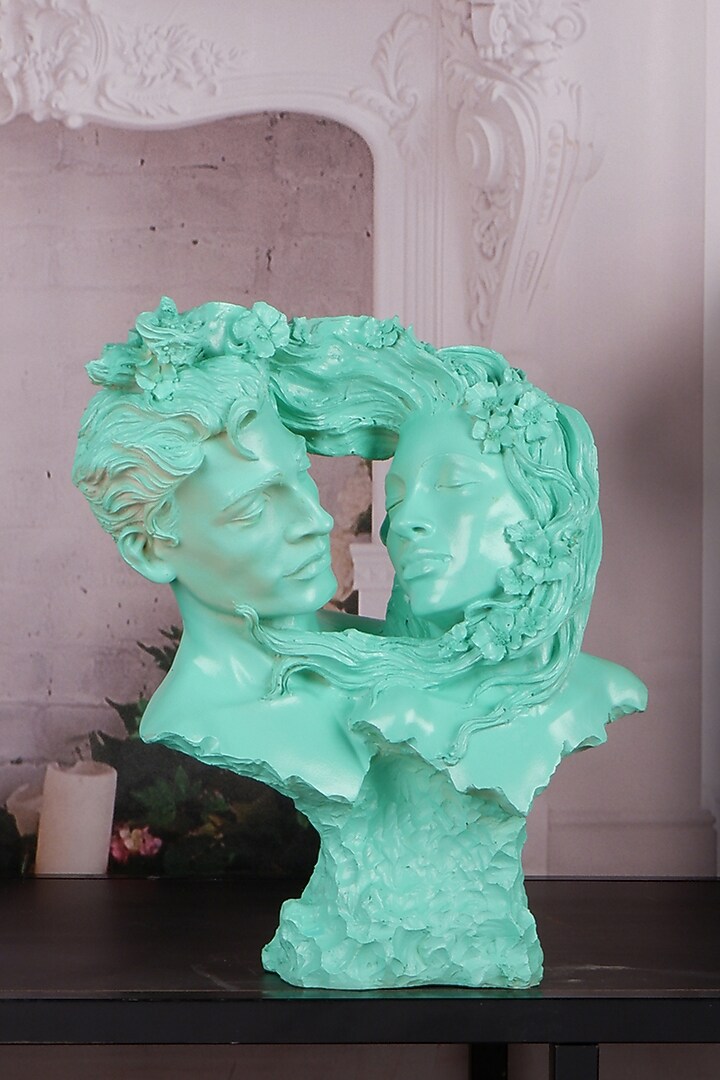 Green Polyresin Antique Couple Face Showpiece by The White Ink Decor at ...