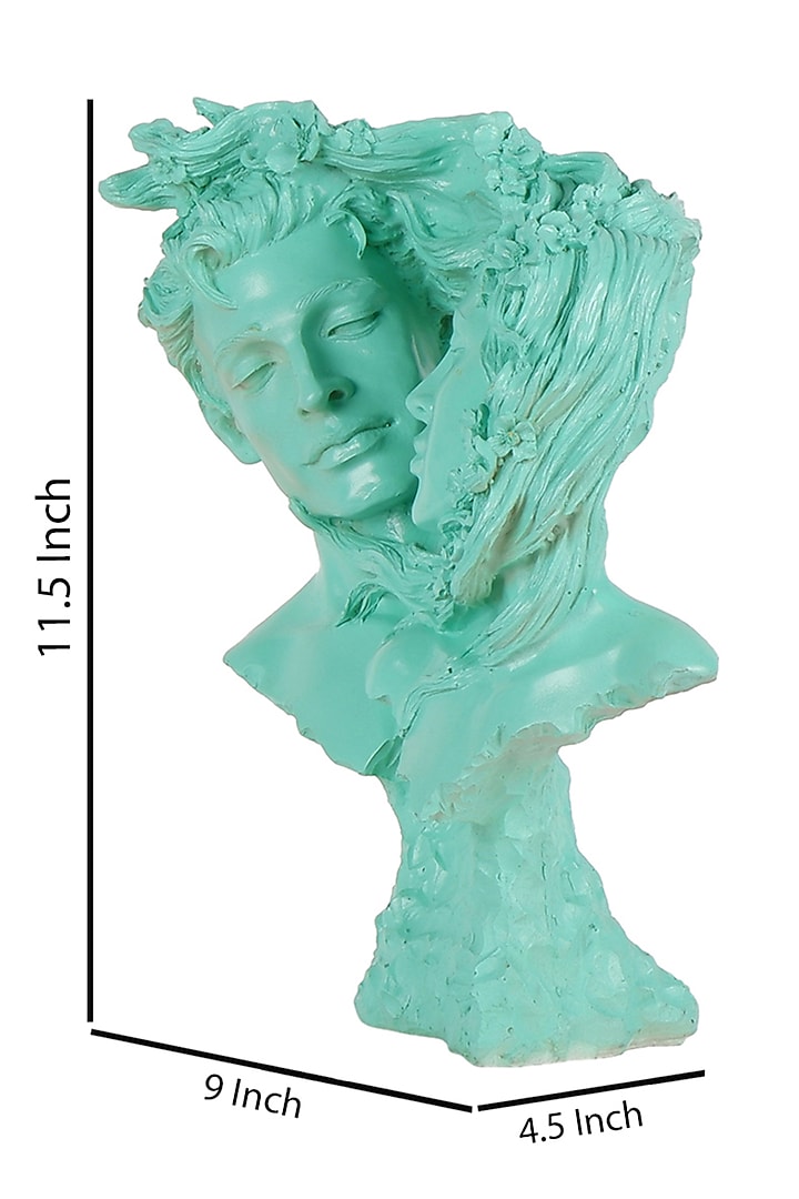 Green Polyresin Antique Couple Face Showpiece by The White Ink Decor at ...