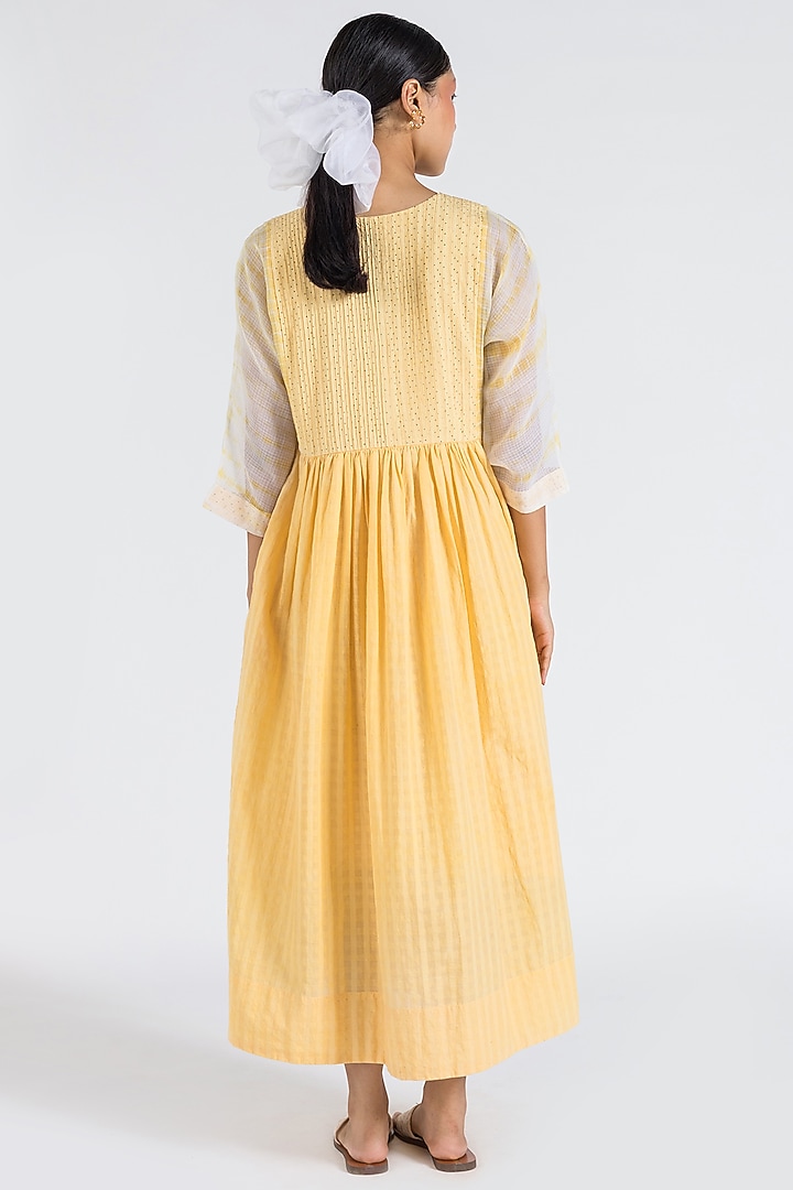 Dandelion Yellow Hand Embroidered Dress by Two Fold Store at Pernia's ...