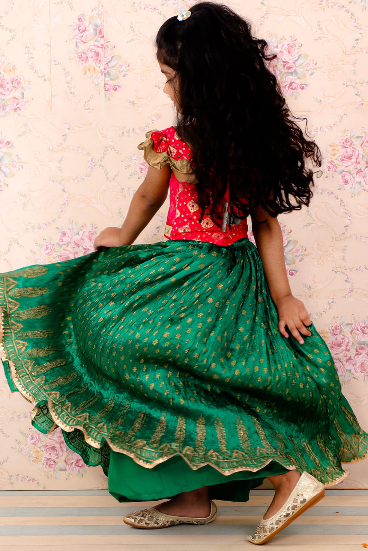 Green Embellished Lehenga Set For Girls by TWISHA at Pernia's Pop Up ...