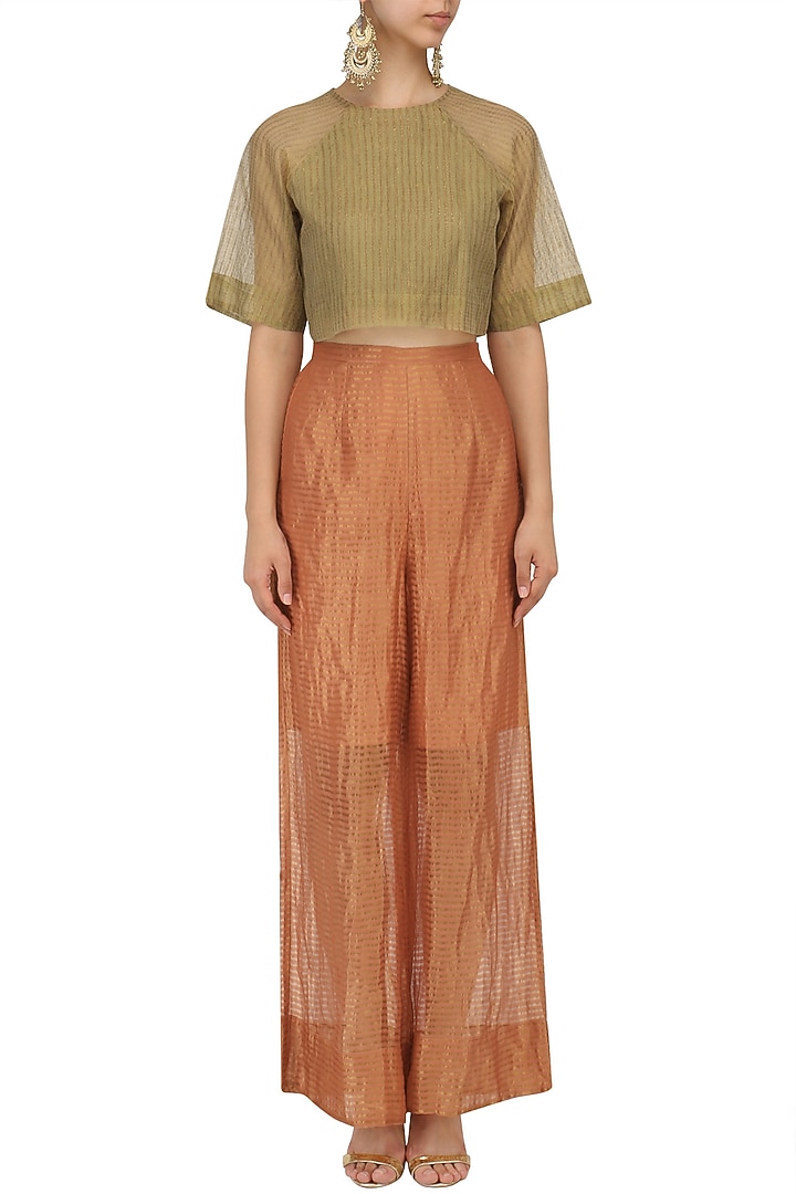 Rust stripe tissue pants available only at Pernia's Pop Up Shop. 2024