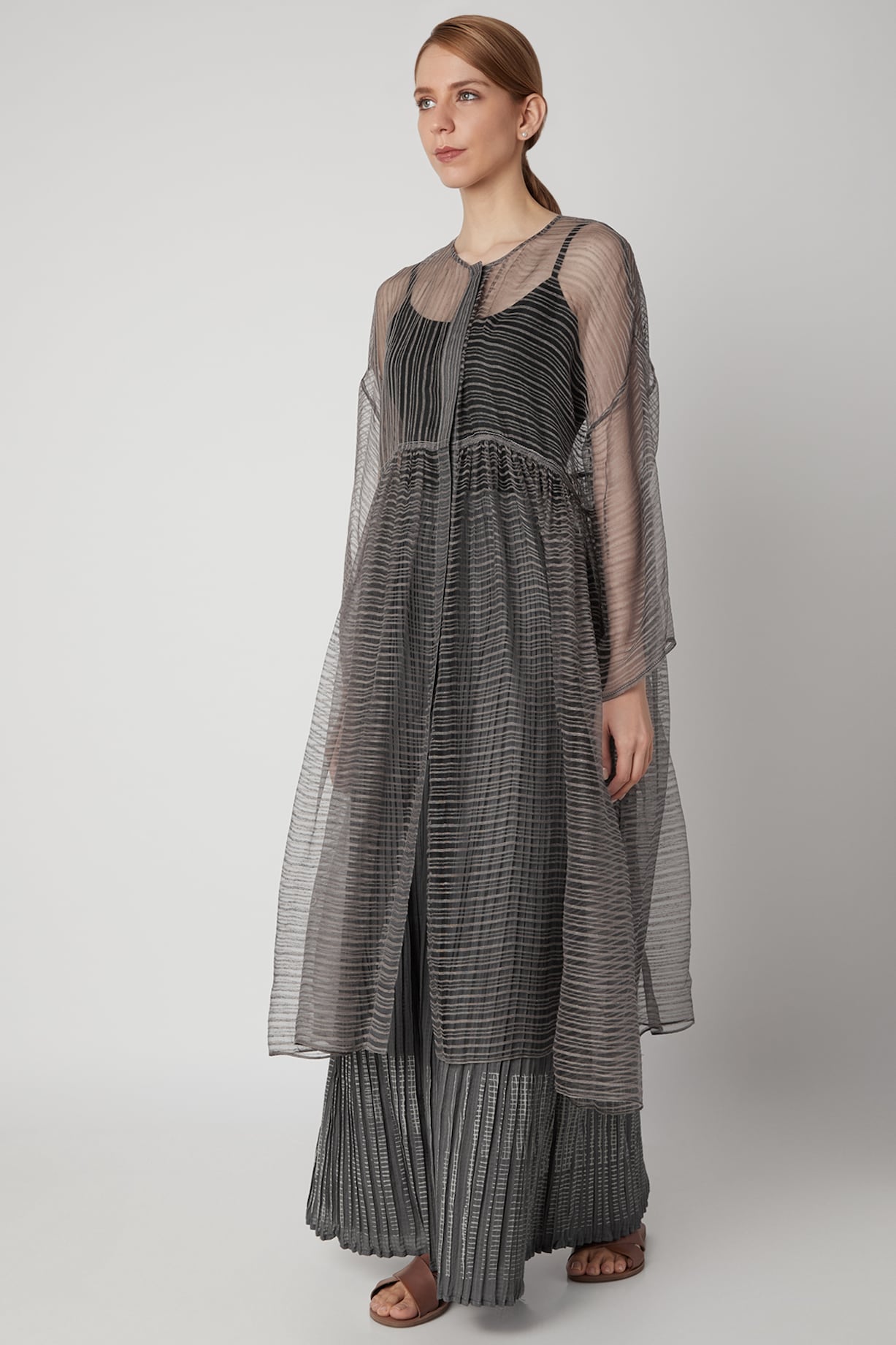Grey Noil Silk Overlay by Urvashi Kaur at Pernia's Pop Up Shop 2026