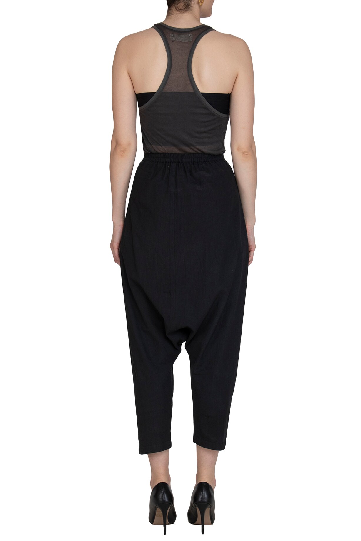 Black Drop Crotch Pants by Kapda By Urvashi Kaur at Pernia's Pop Up ...