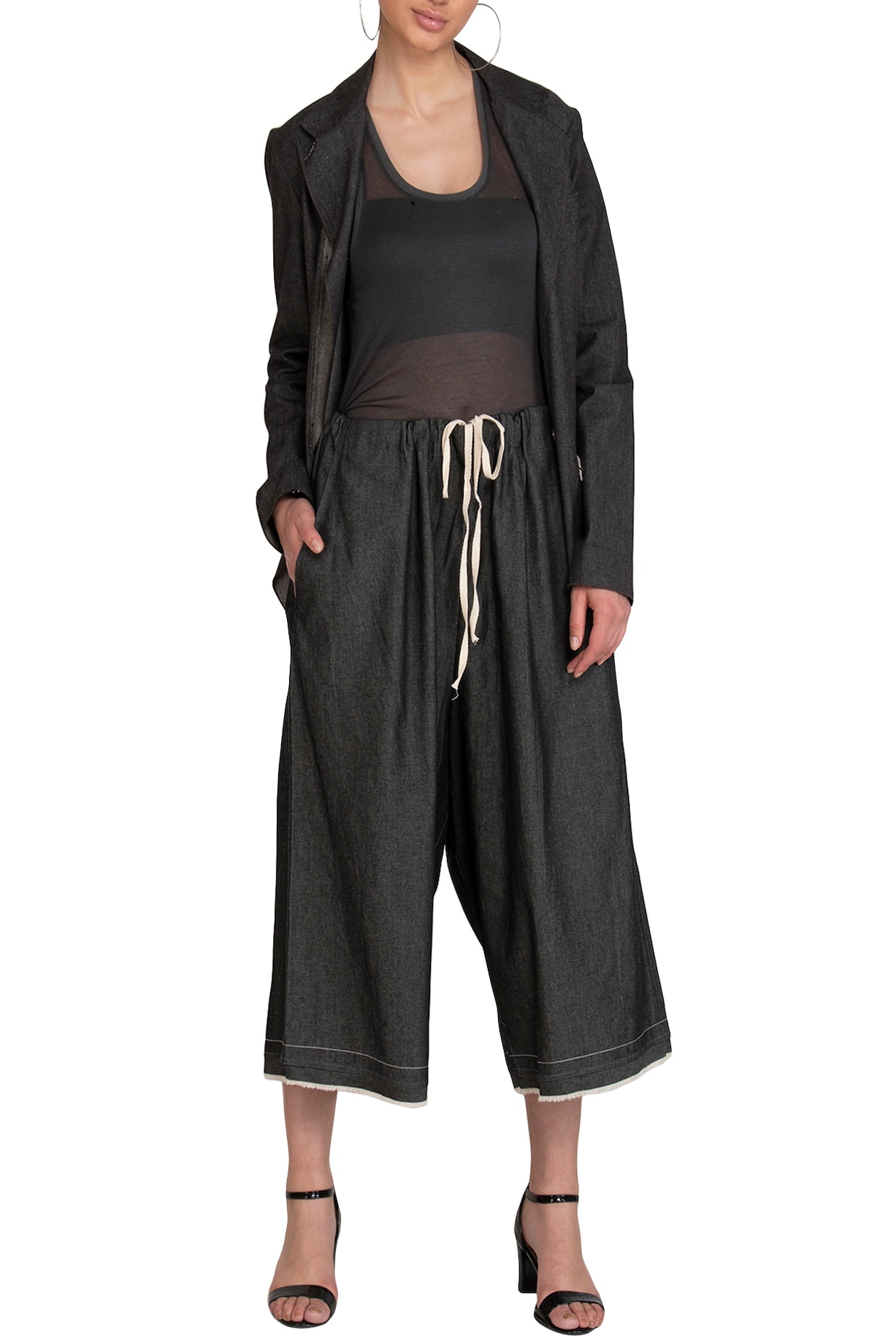 Grey Denim Culotte Pants Design by Kapda By Urvashi Kaur at Pernia's ...