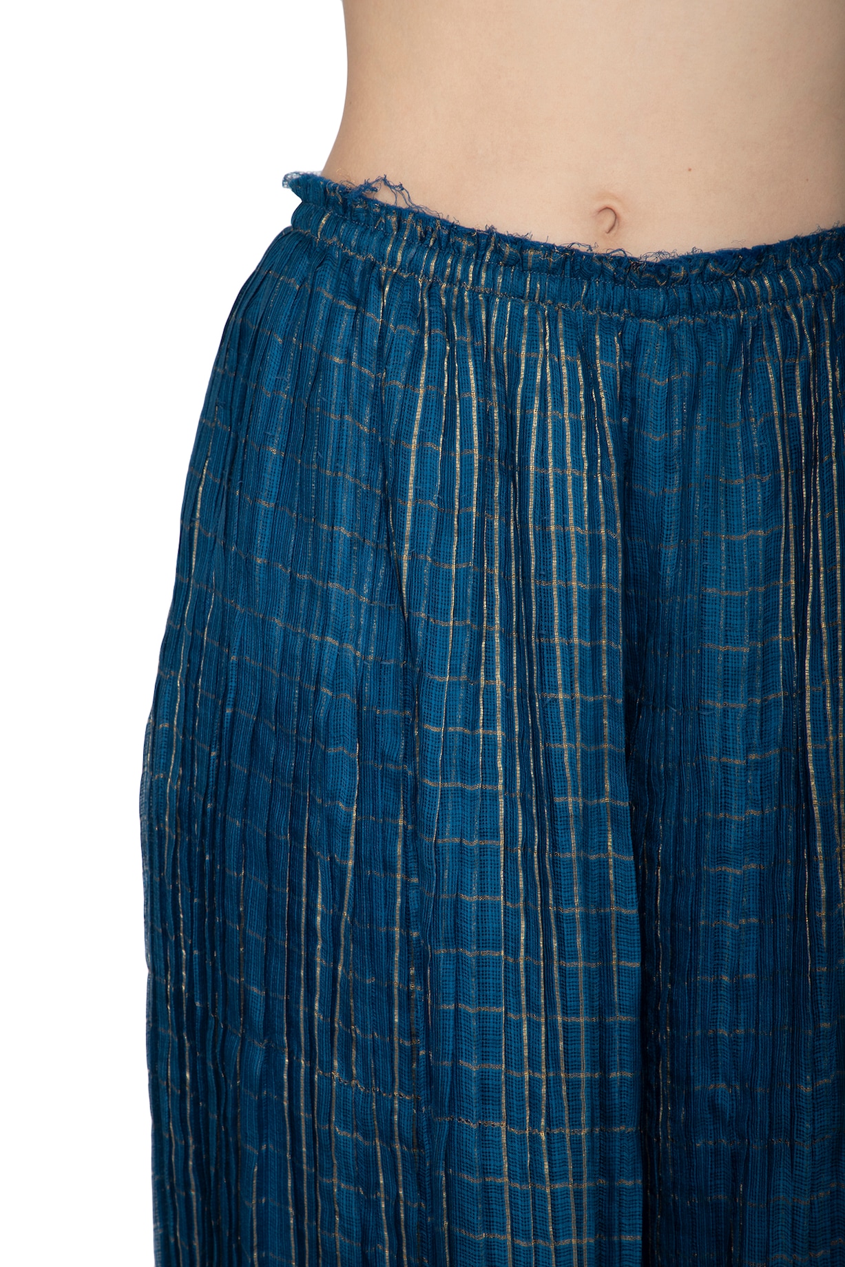 Blue Pleated Palazzo Pants by Urvashi Kaur at Pernia's Pop Up Shop 2025