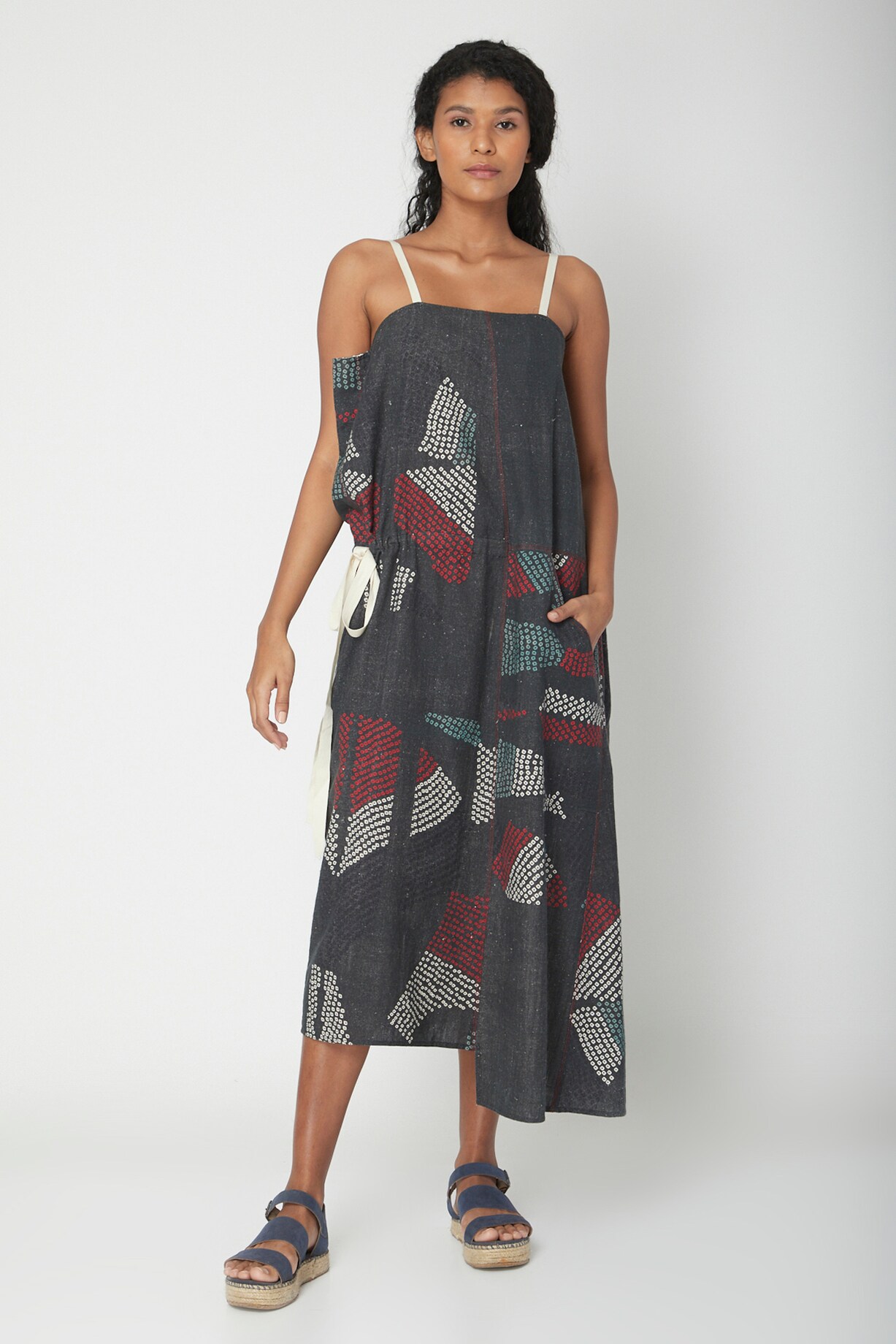 Black Shibori Print Dress Design by Urvashi Kaur at Pernia's Pop Up ...