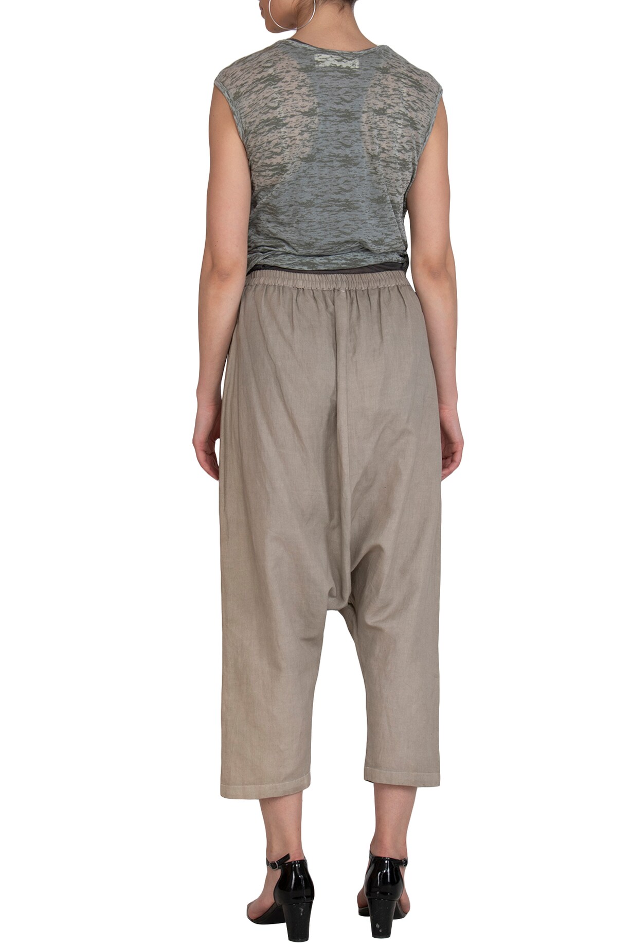 Light Khaki Drop Crotch Pants by Kapda By Urvashi Kaur at Pernia's Pop ...