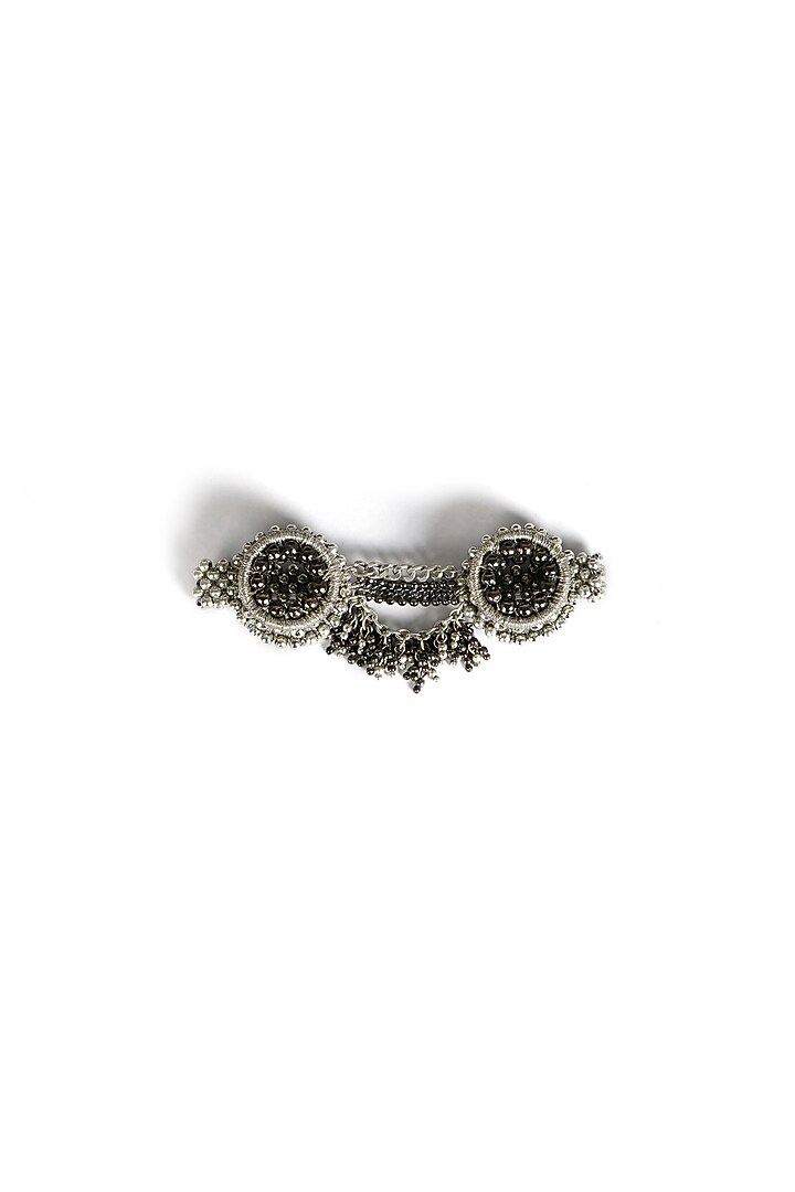 Two-Tone Finish Stone & Metal Bead Ring by Vaidaan Jewellery at Pernia ...
